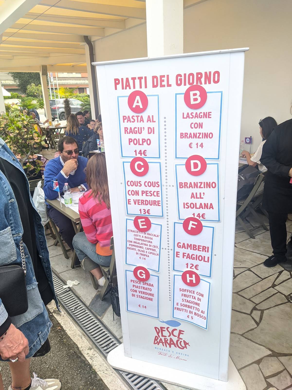 Menu da Pesce Baracca, Forte dei Marmi, Via Achille Franceschi