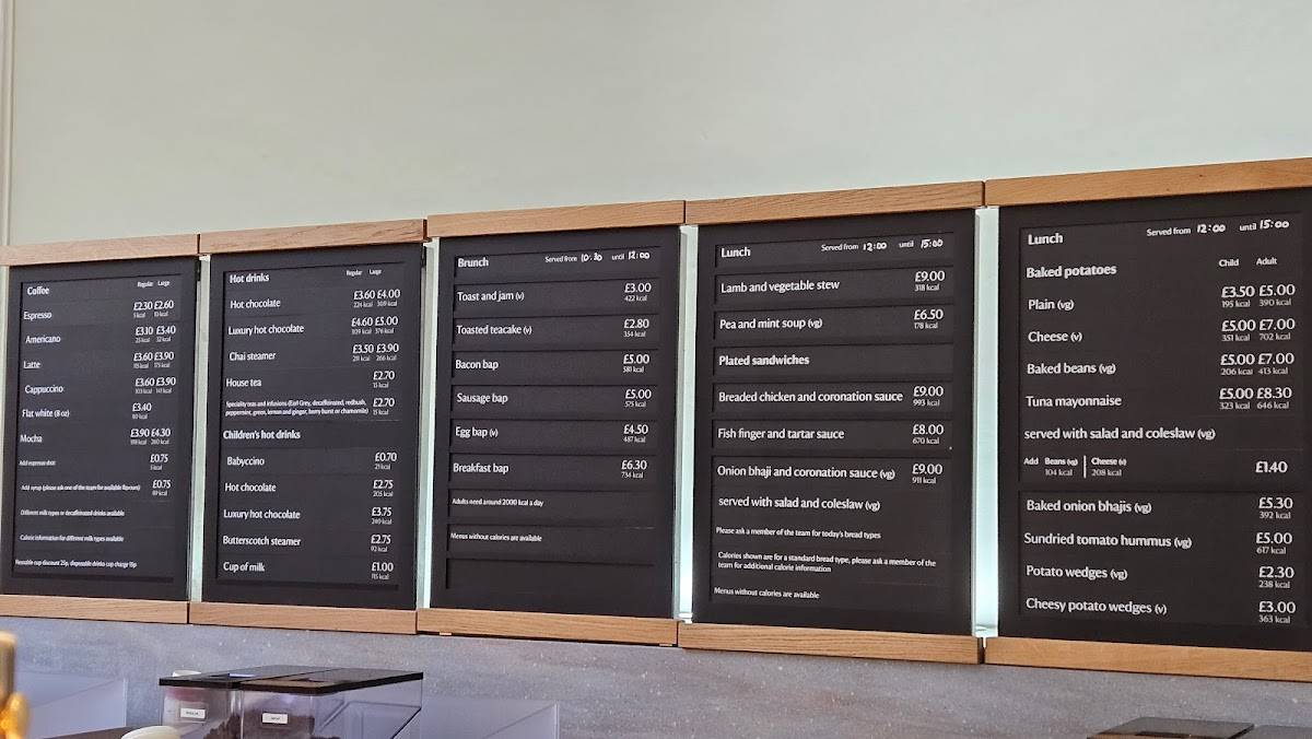 Menu at Petworth House Audit Room café cafe, Petworth