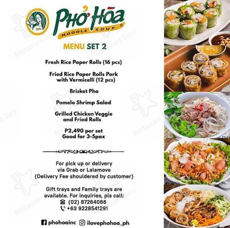 Menu at Pho Hoa/MyThai - Neo Seven restaurant, Taguig, Shop G