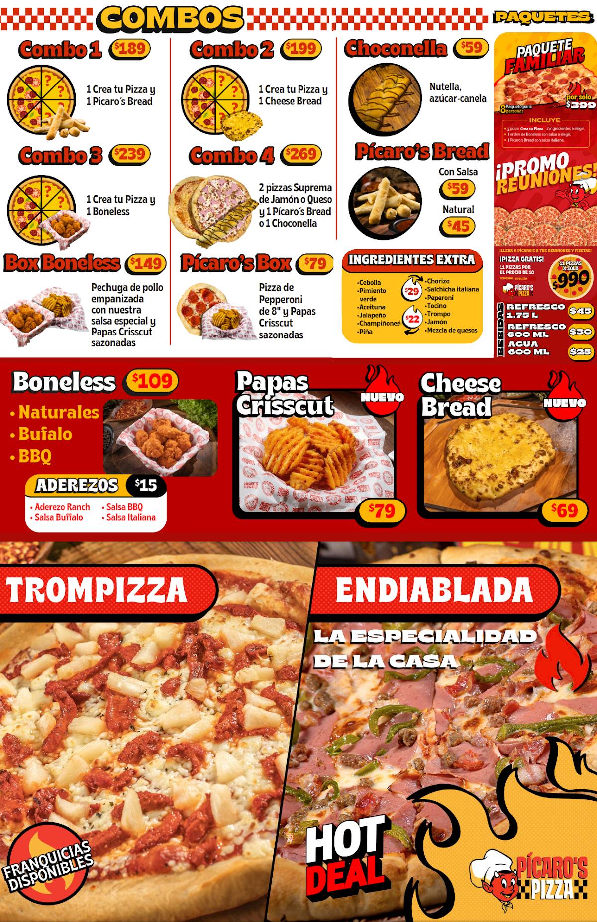 Carta del restaurante Picaro's Pizza - Hilario, Monterrey