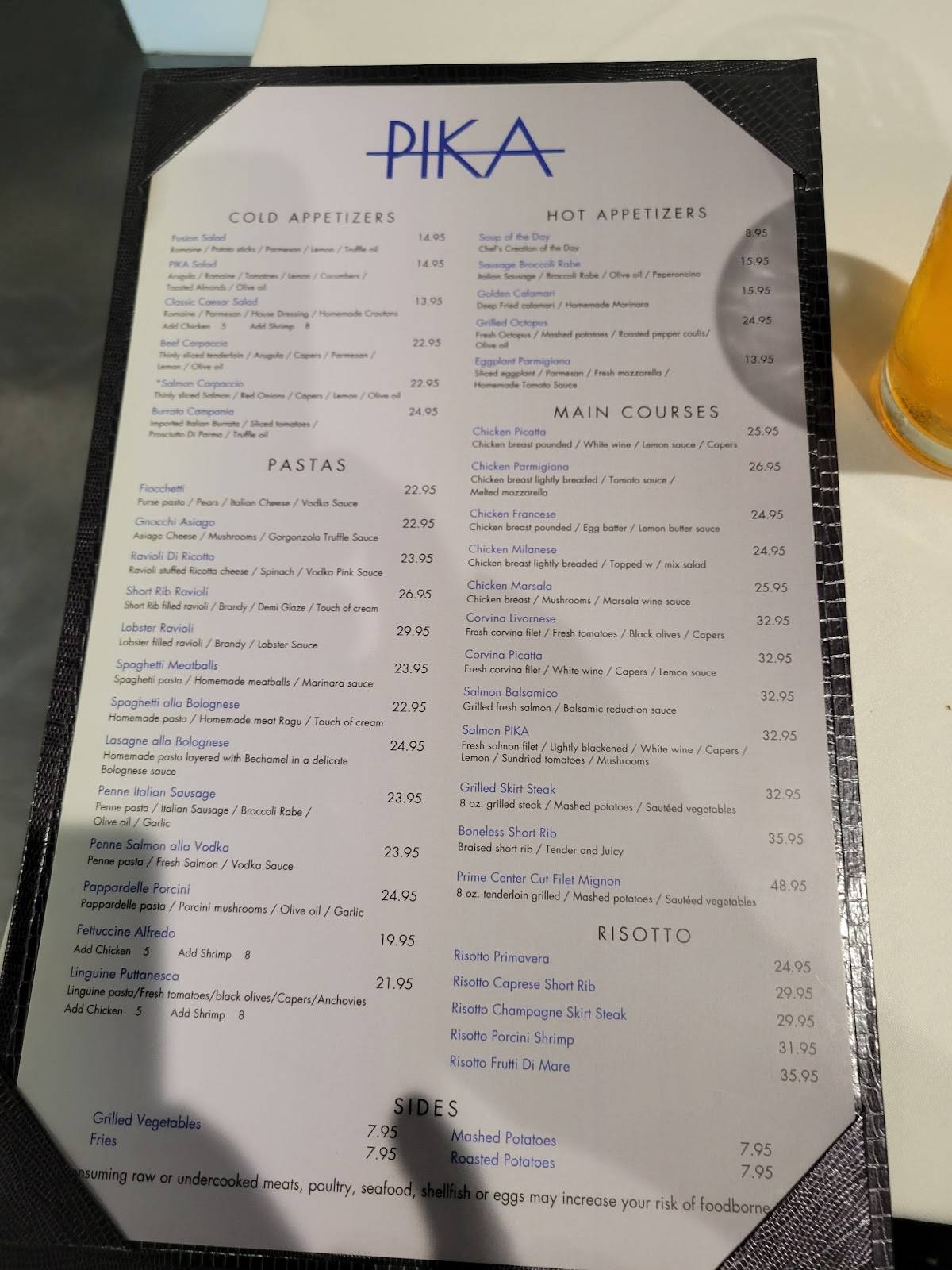 Menu at Pika Fusion Cuisine restaurant, Sea Ranch Lakes