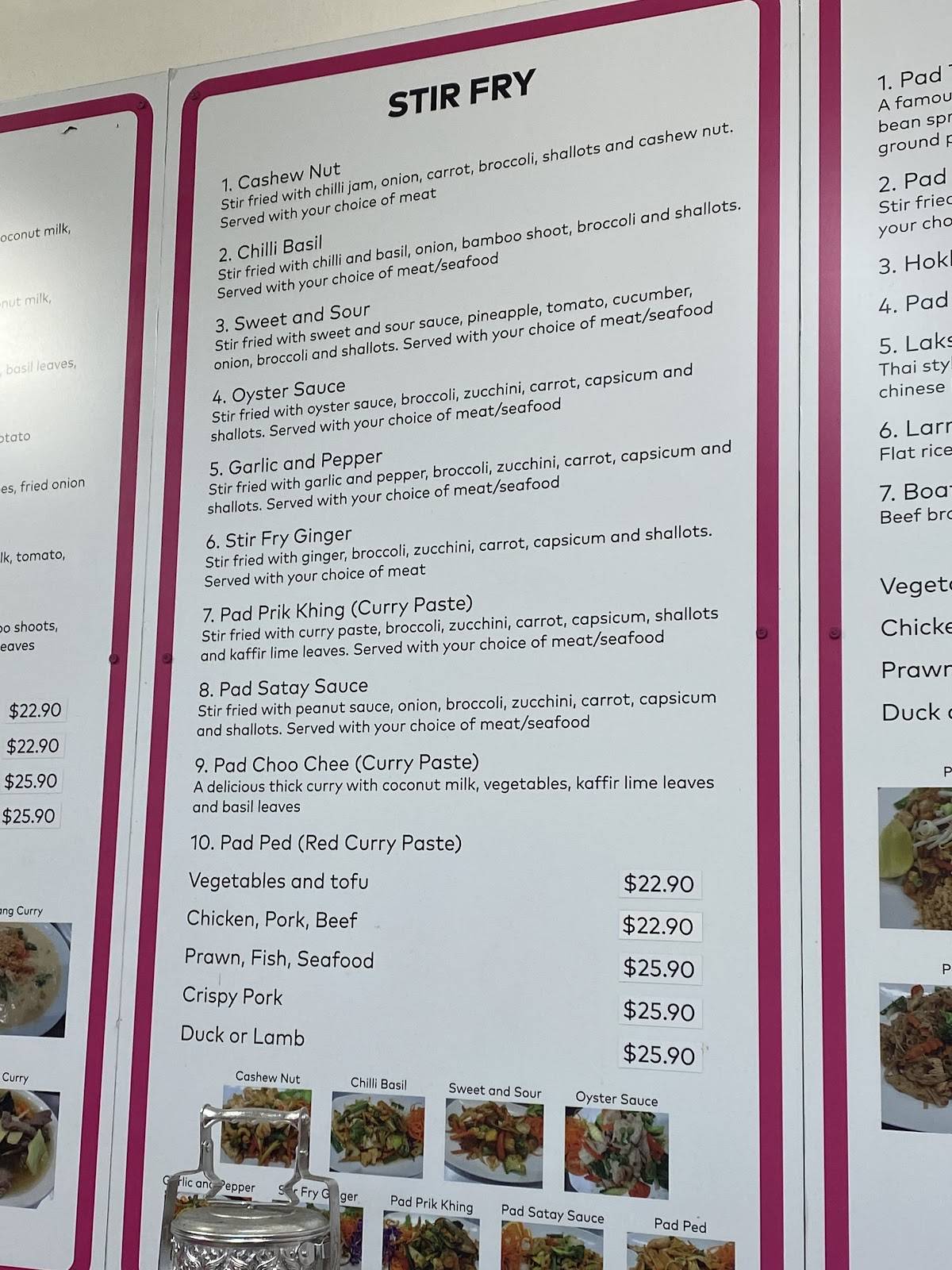 Menu at Pinto Thai Tweed Heads South restaurant, Tweed Heads South