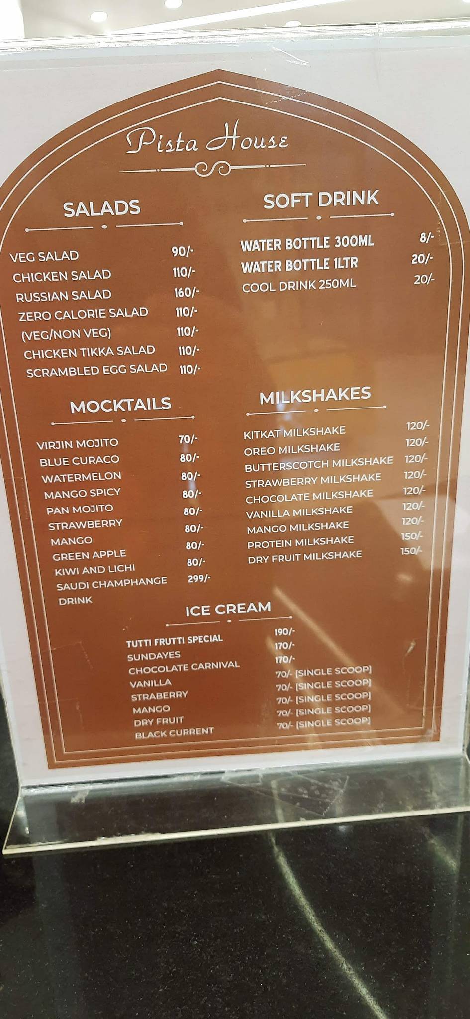 Menu at Pista House Santosh Nagar, Hyderabad