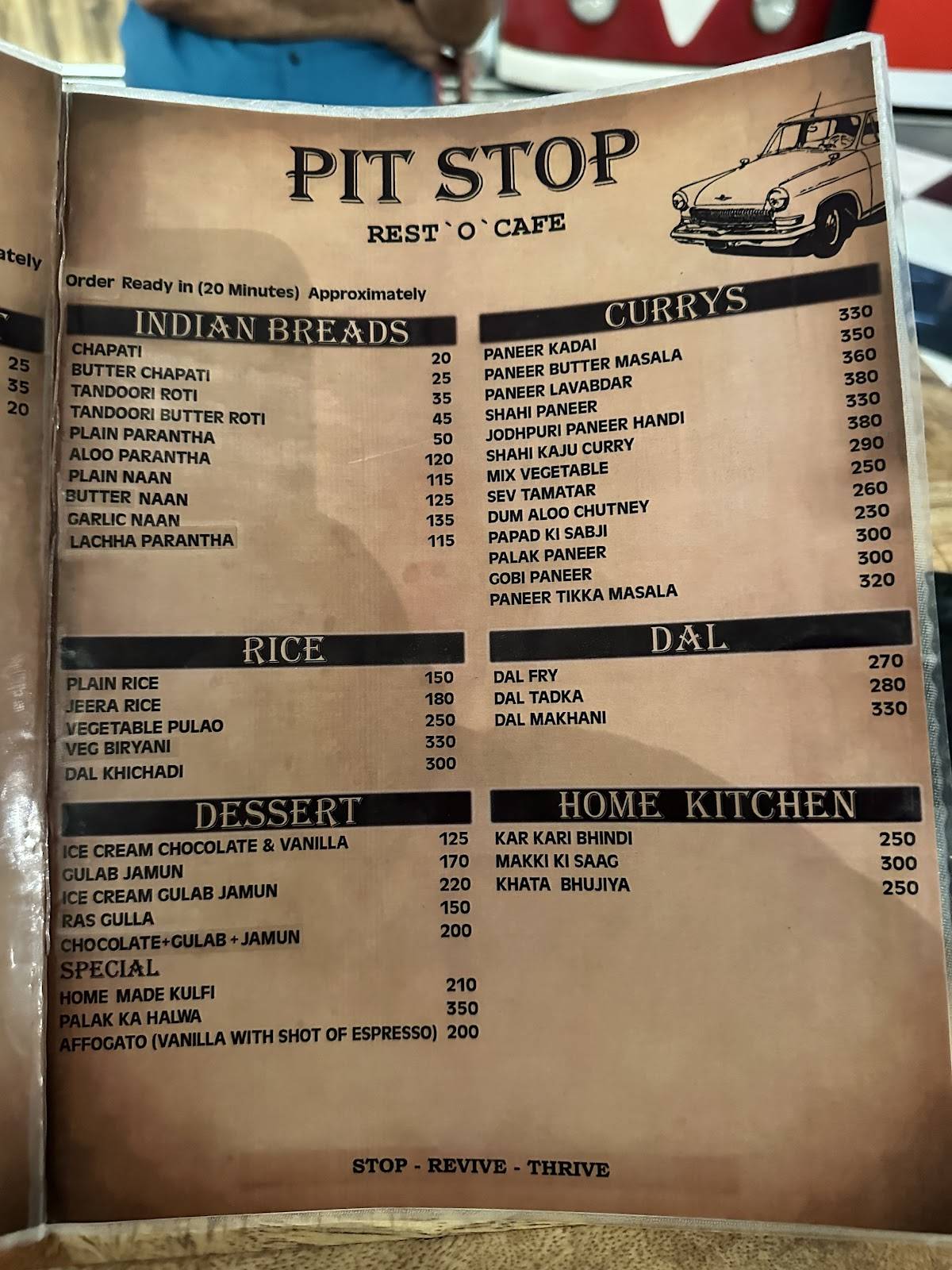 Menu at Pit Stop Deogarh ( Cafe & Restaurant ), India