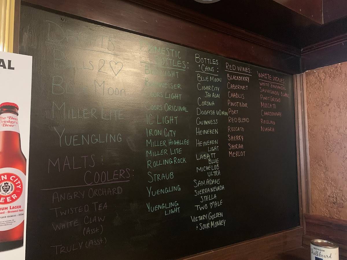 Menu at Grant Bar Inc, Pittsburgh