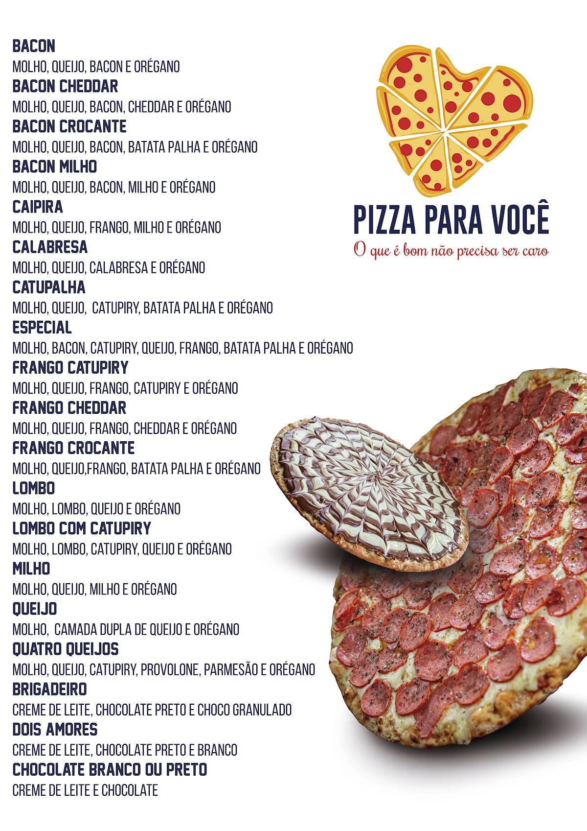 Menu at Pizza Para Você - Castro restaurant, Castro