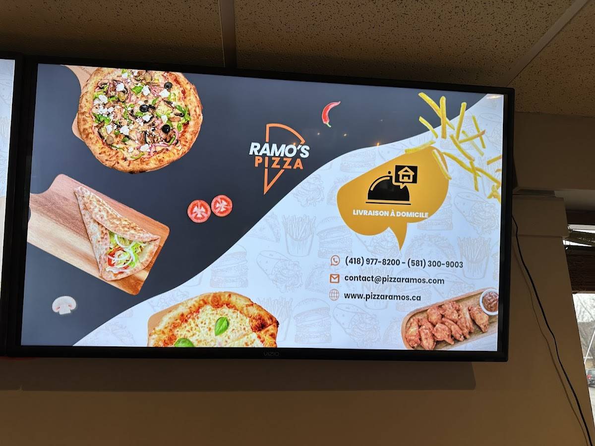 Menu au Pizza Ramos pizzeria, Québec