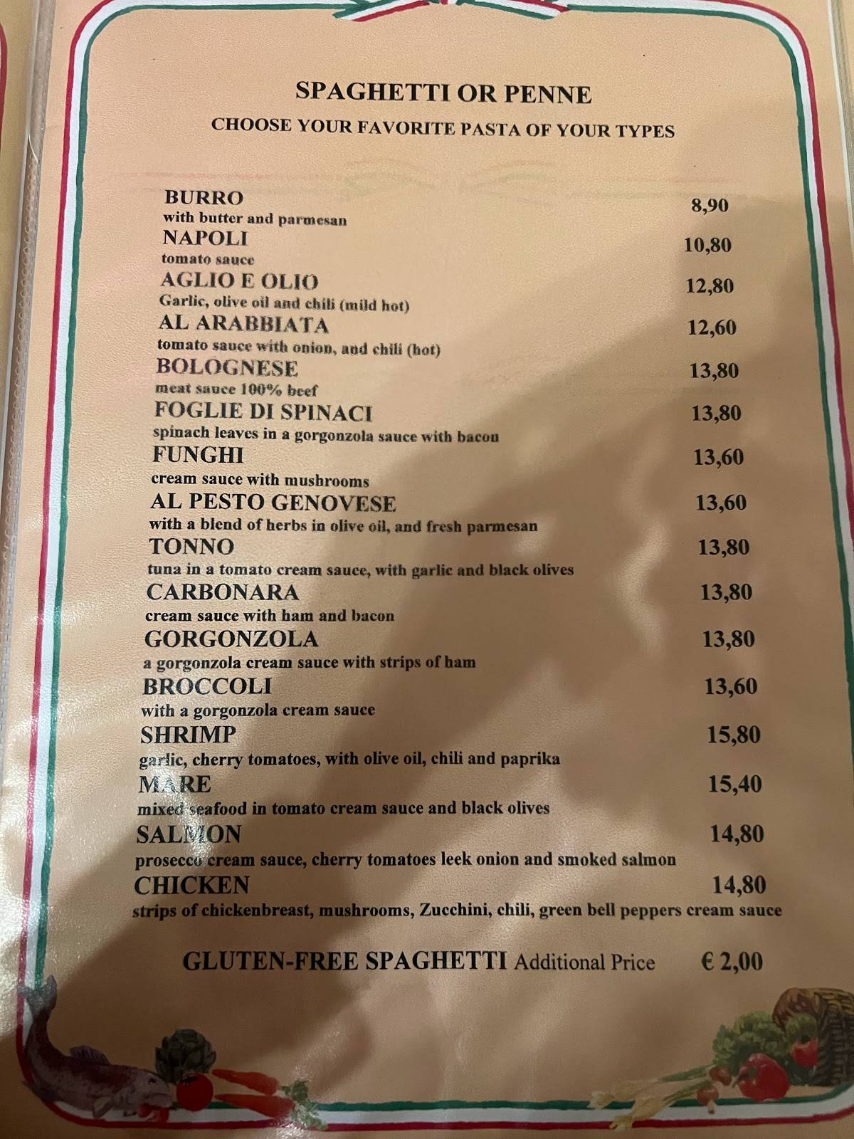 Menu at Pizza & Pasta - Spaghetti & Co, Salzburg