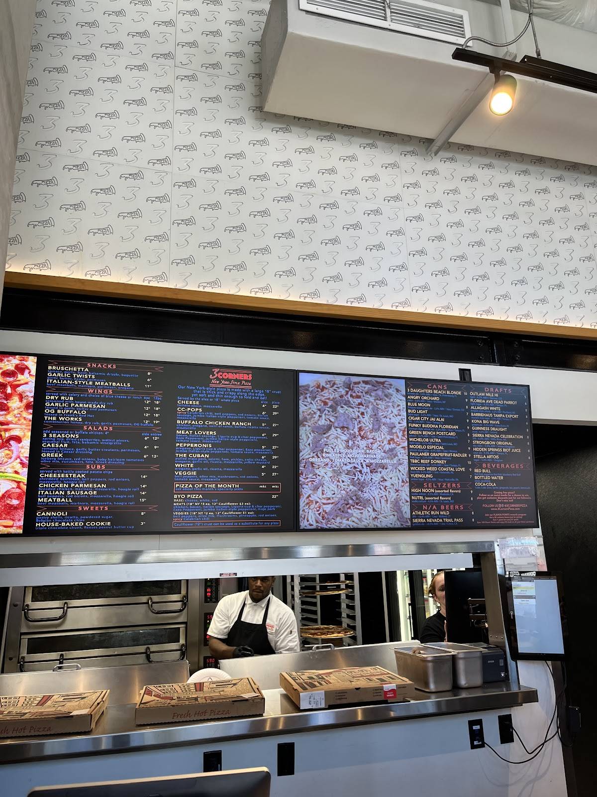 Menu at 3 Corners Pizza pizzeria, Tampa