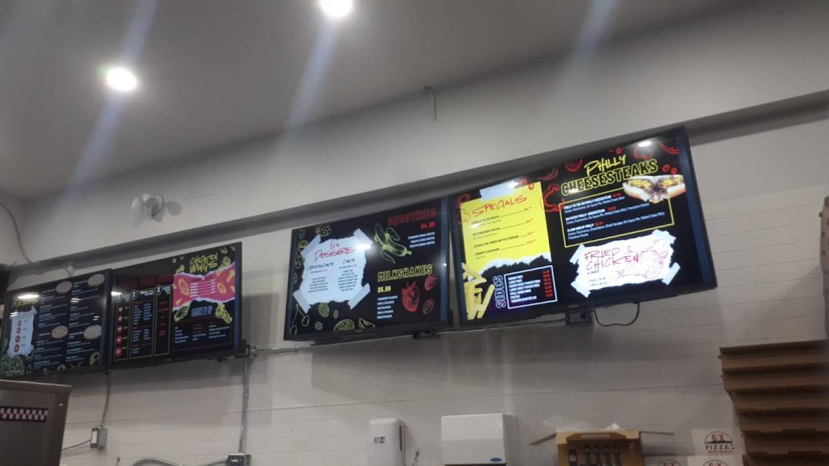 Menu at 6ix pizzas pizzeria, Toronto, Queen St E