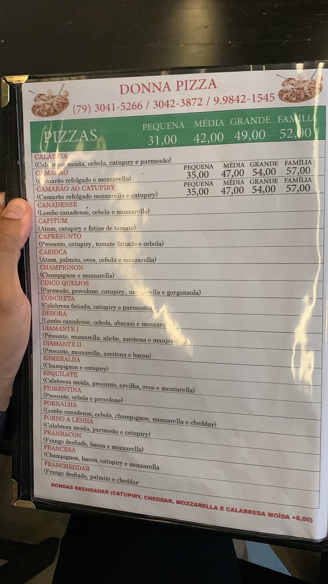 Menu em Donna Pizza pizzaria, Aracaju