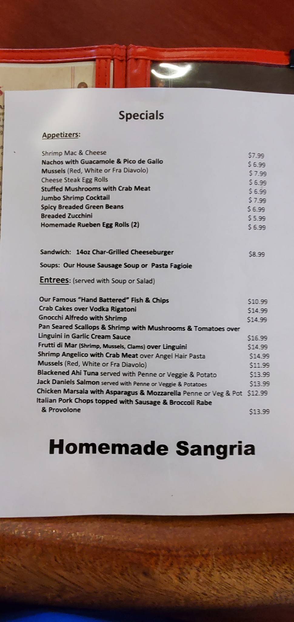 Menu at Pete's Steakhouse Tavern, Hamilton Township