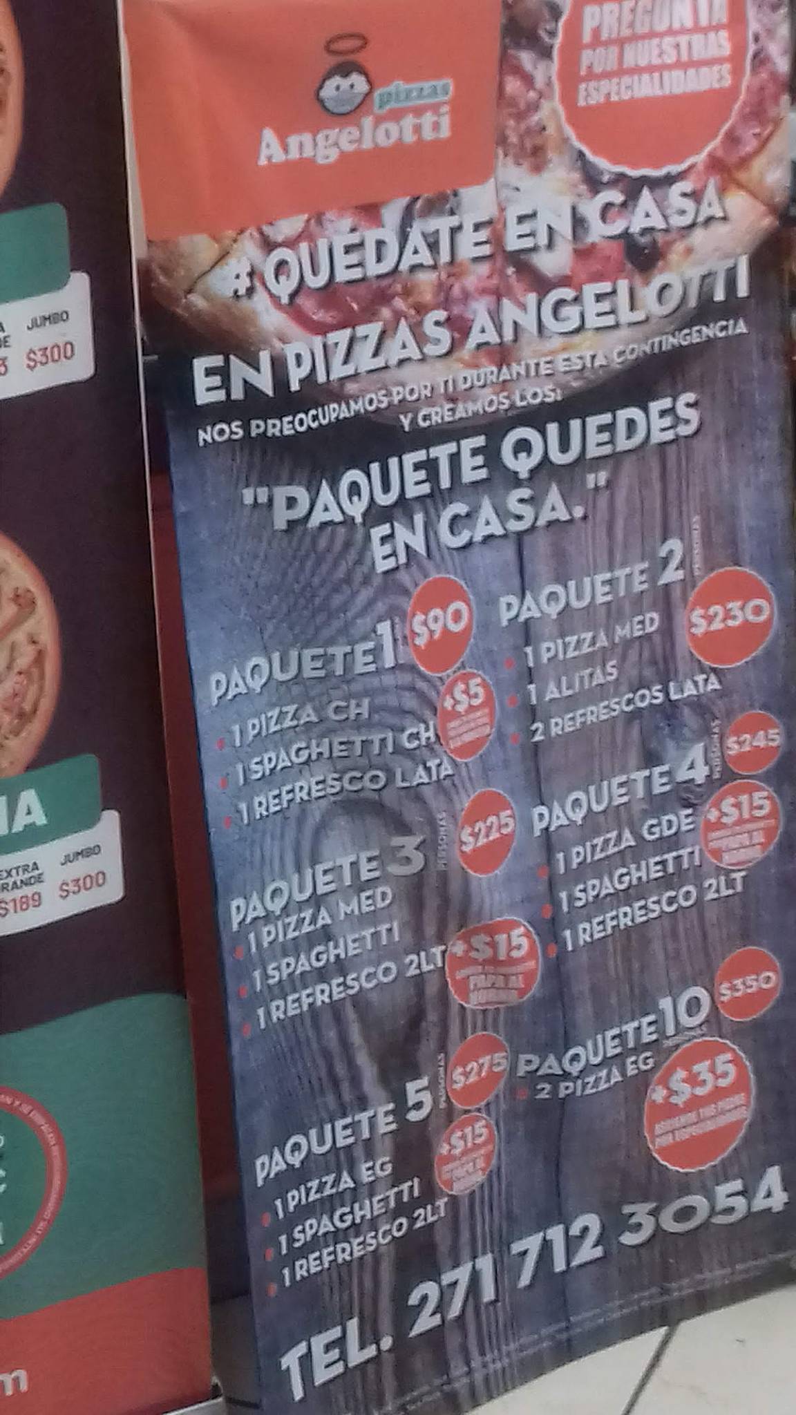 Carta de pizzería Pizzas Angelotti, Córdoba, Av 9 1011