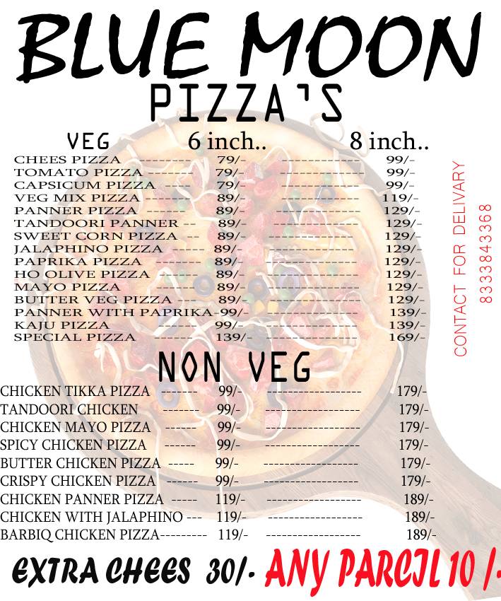 Menu at The blue moon food court, Tadipatri