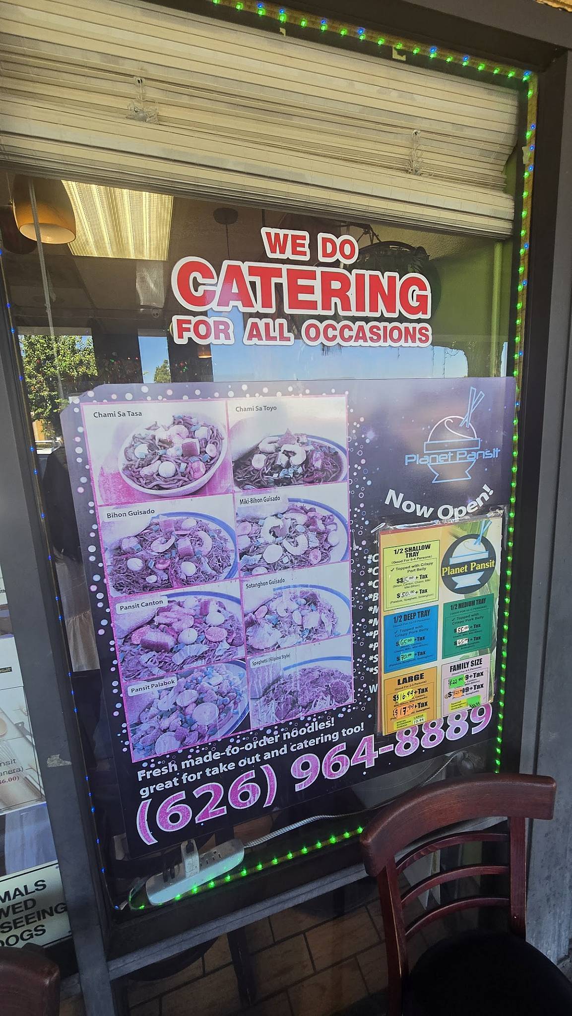 Menu at Planet Pansit restaurant, West Covina