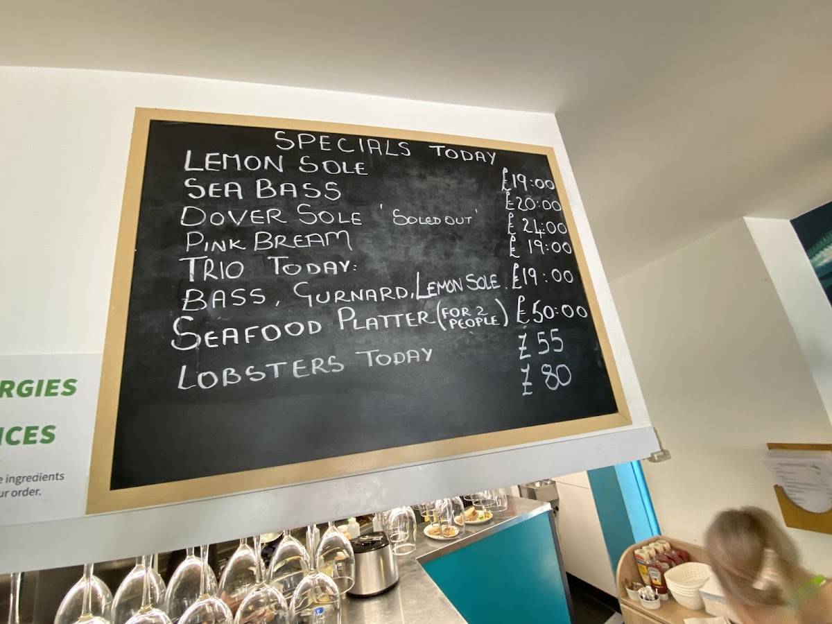 Menu at Platters restaurant, Plymouth, 12 The Barbican