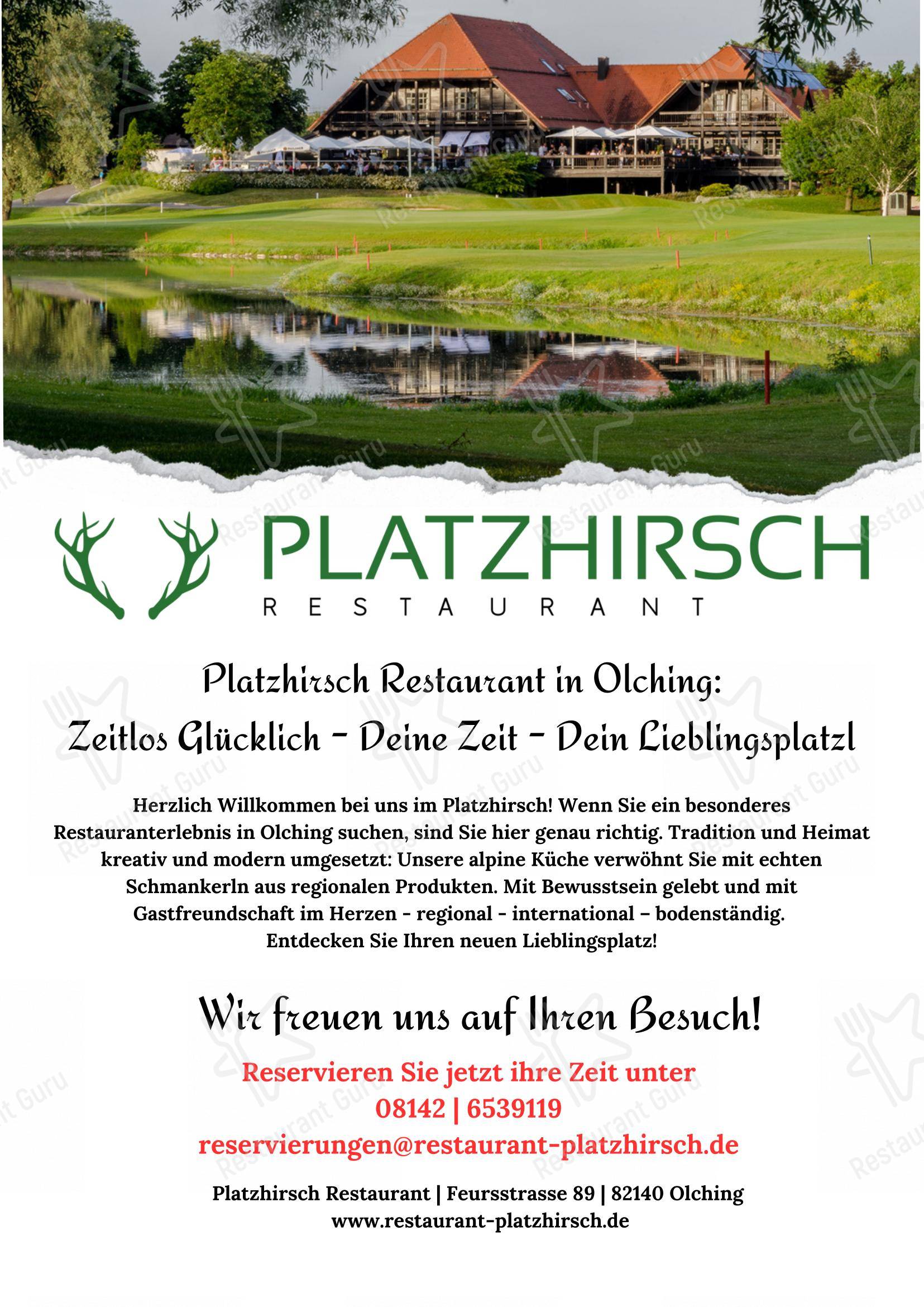 Speisekarte von Platzhirsch Restaurant, Olching