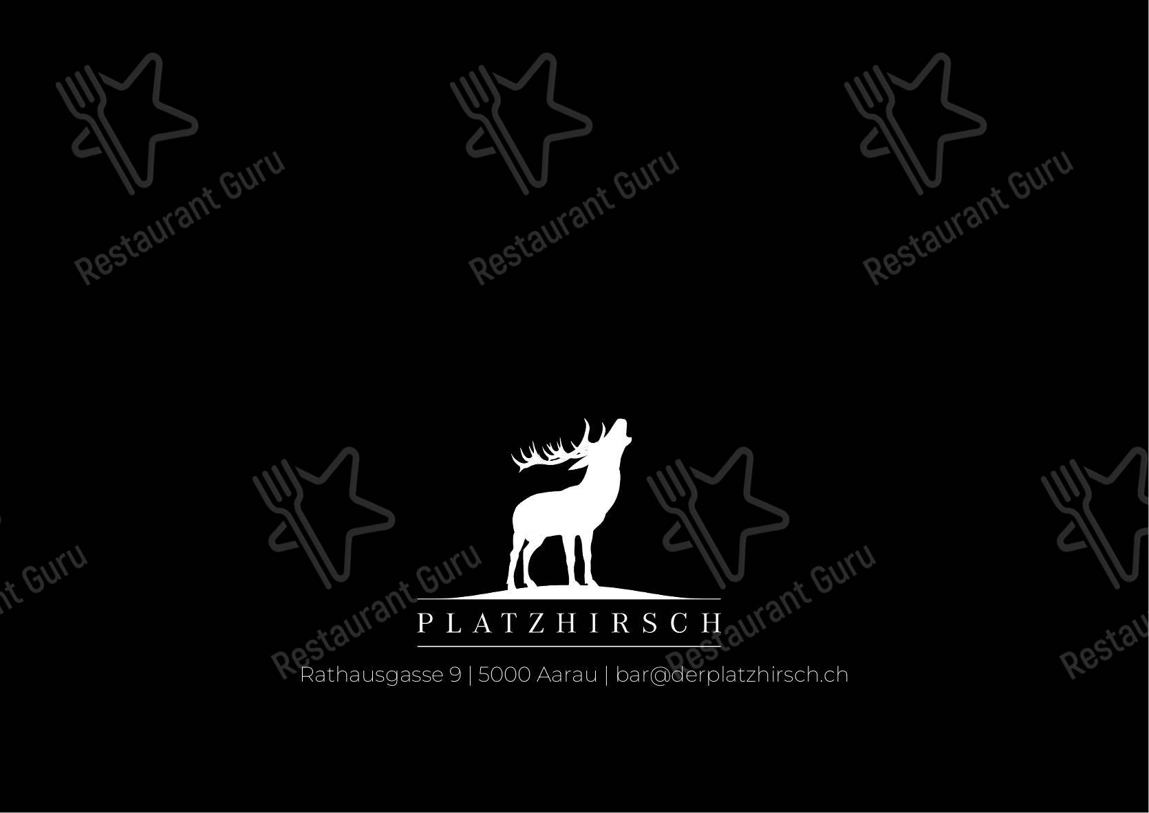 Speisekarte von Platzhirsch, Aarau