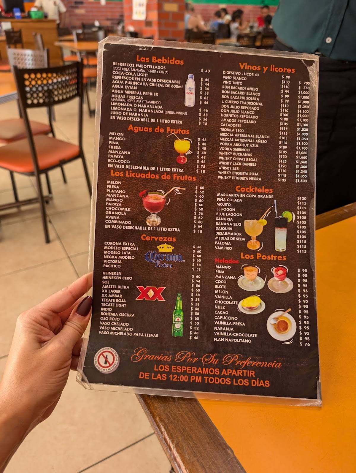 Menu at El Fogón restaurant, Playa del Carmen, Av. Constituyentes