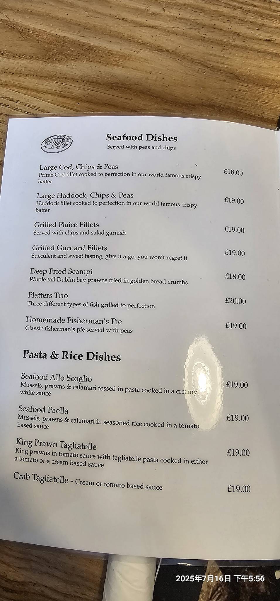Menu at Platters restaurant, Plymouth, 12 The Barbican