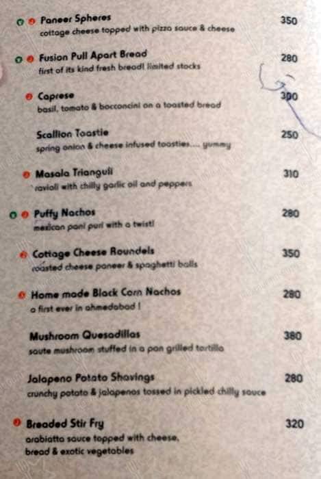 Menu at Seven By Poetry, Ahmedabad, Besides Gwalia SBR