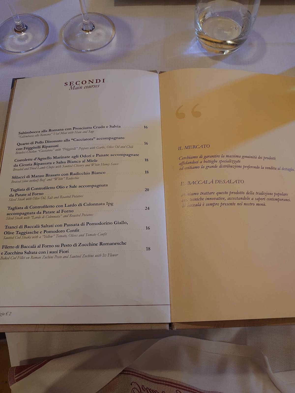 Menu at Poldo e Gianna Osteria restaurant, Rome, Vicolo Rosini