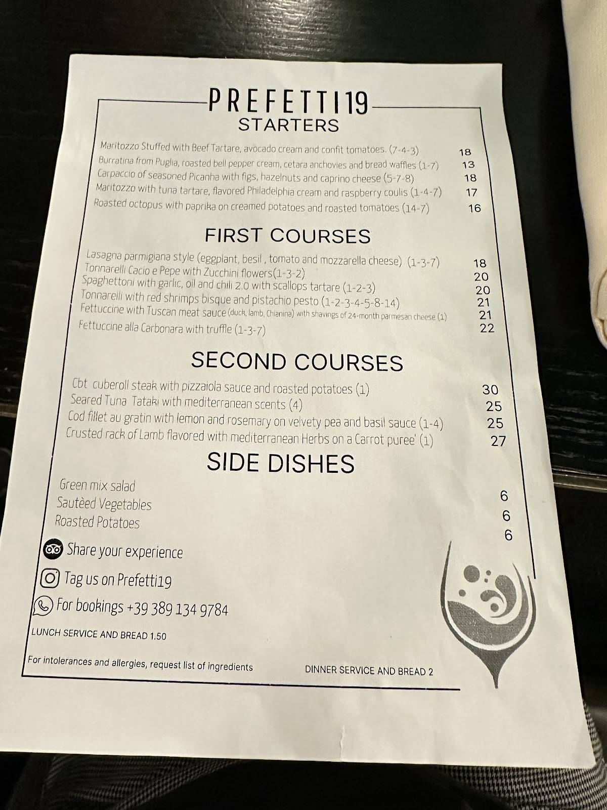 Menu at Poldo e Gianna Osteria restaurant, Rome, Vicolo Rosini