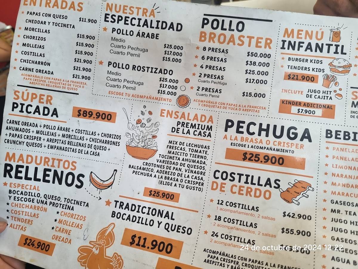 Carta del restaurante Pollo Arabe Express, Cúcuta