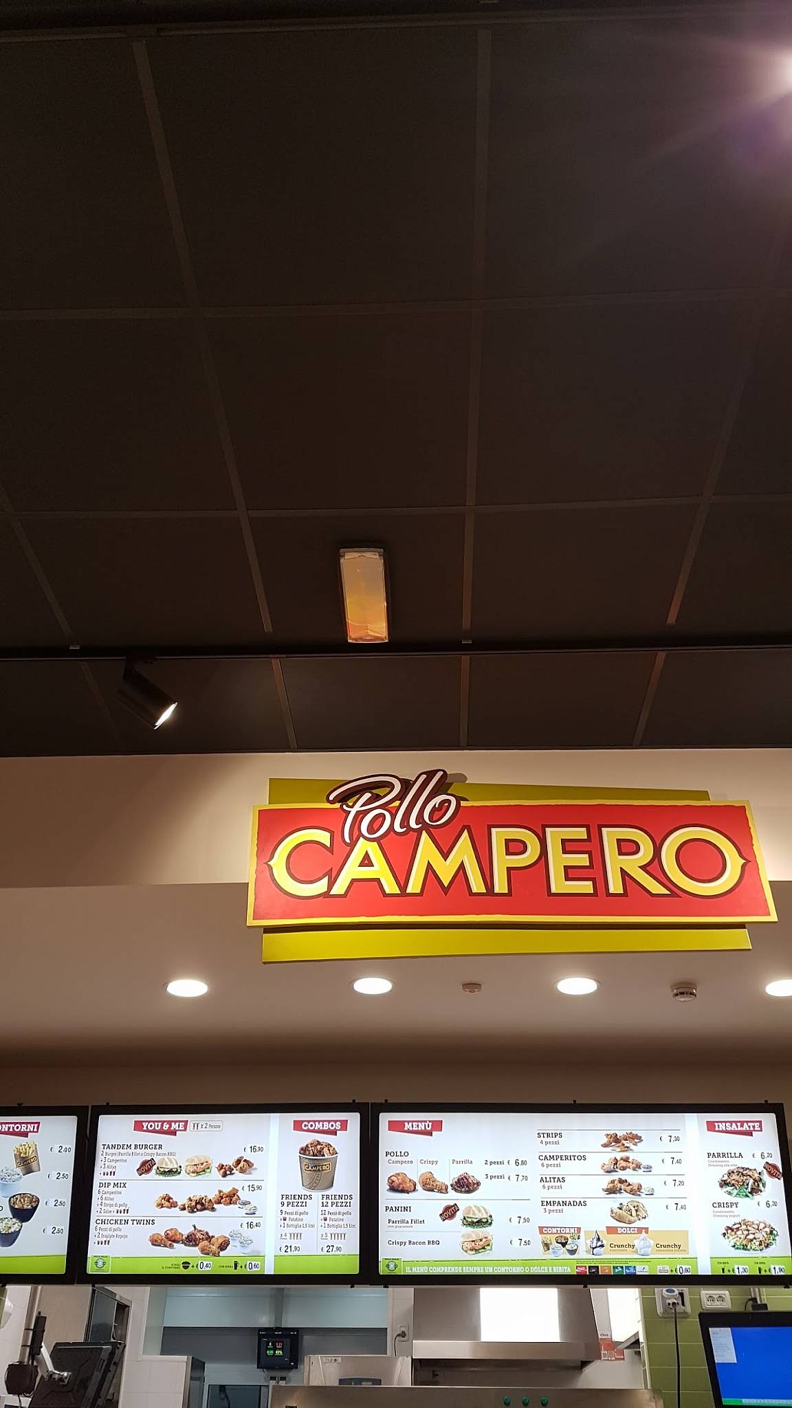 Menu au Pollo Campero restaurant, Castellanza