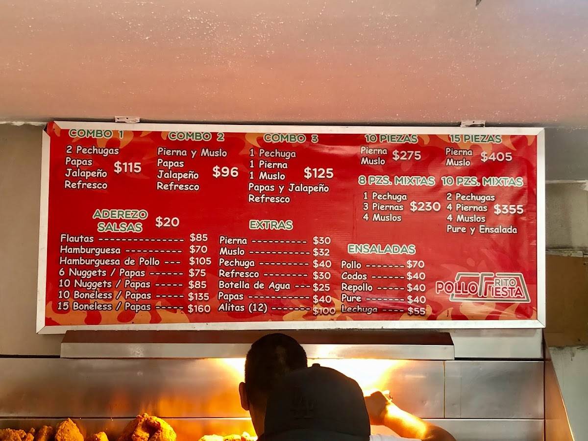 Carta del restaurante Pollo Frito Fiesta, Nuevo Laredo