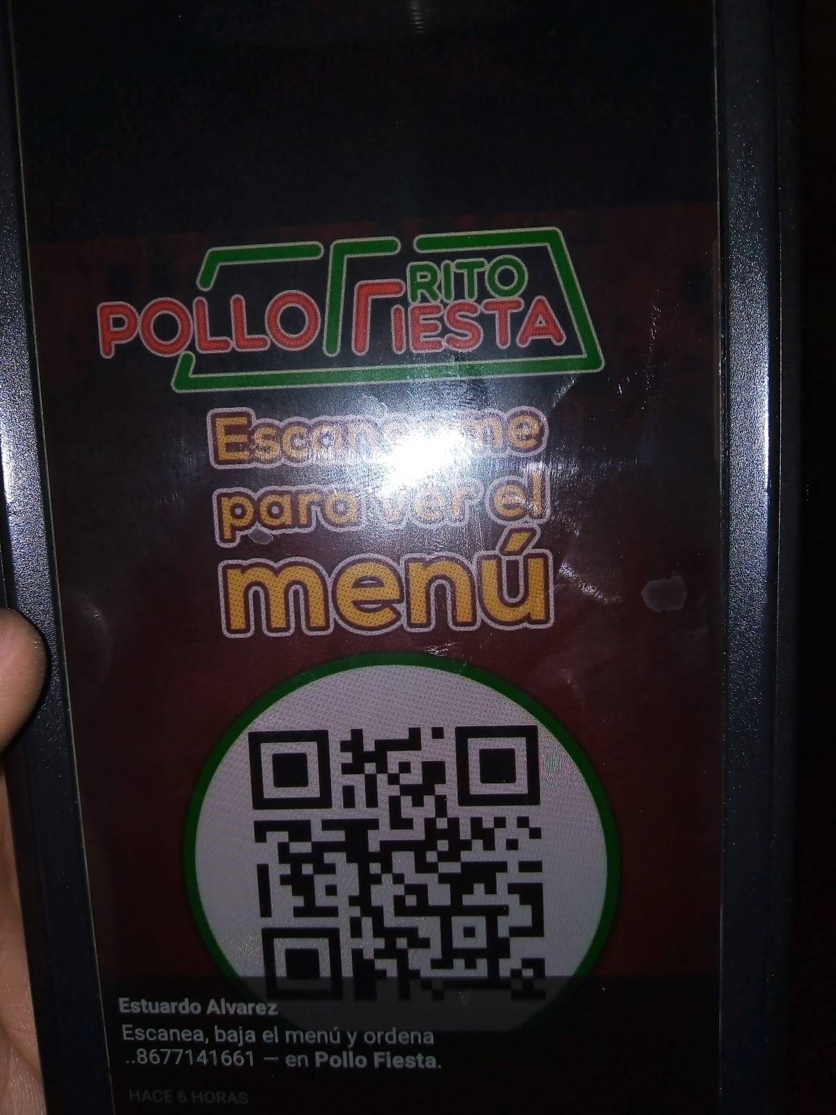 Carta del restaurante Pollo Frito Fiesta, Nuevo Laredo