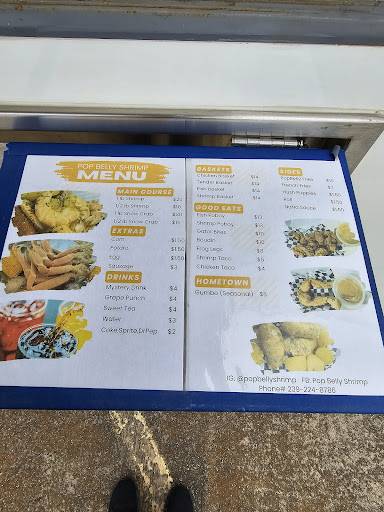 Menu at Pop Belly Shrimp restaurant, Broken Bow