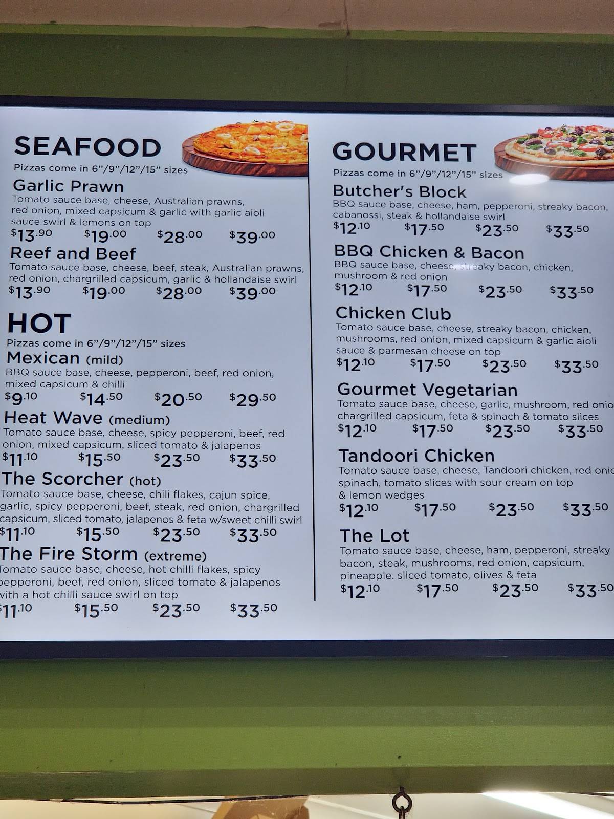 Menu at Poppy's Pizza Place pizzeria, Walkerston