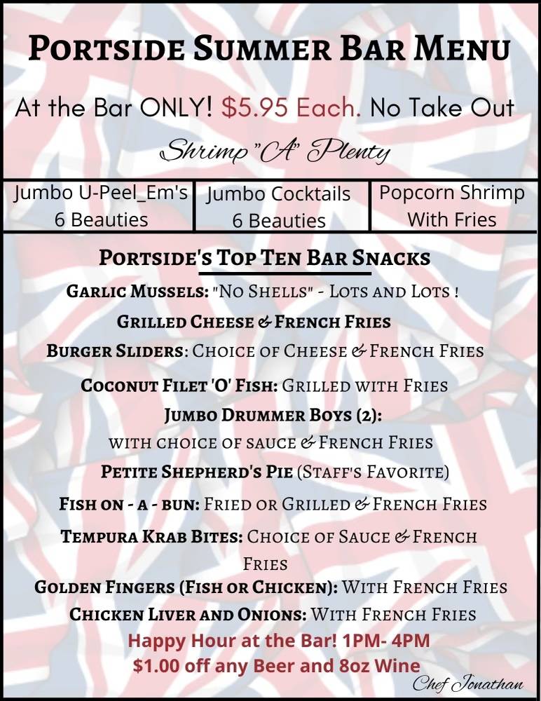 Menu at Portside Pub & Grille, Sebastian