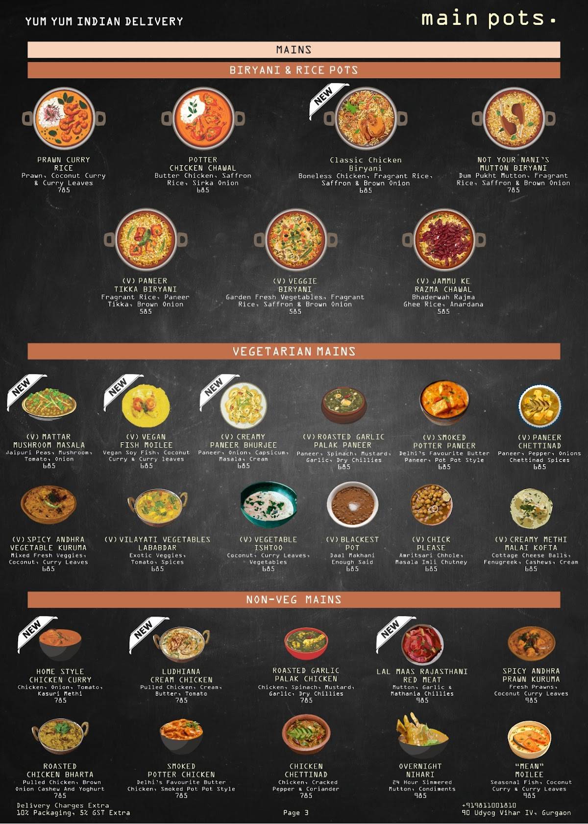 Menu at Pot Pot Yum Yum Indian Delivery, New Delhi