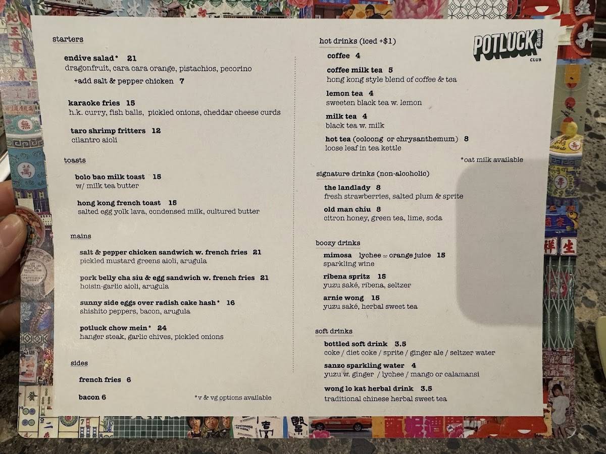 Carta de Potluck Club, Nueva York