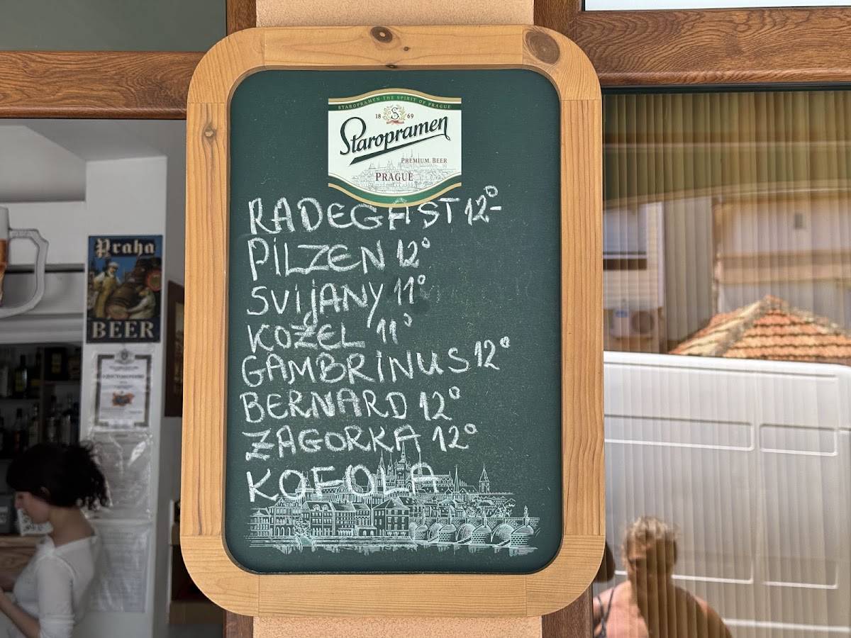 Menu at Praha restaurant, Primorsko