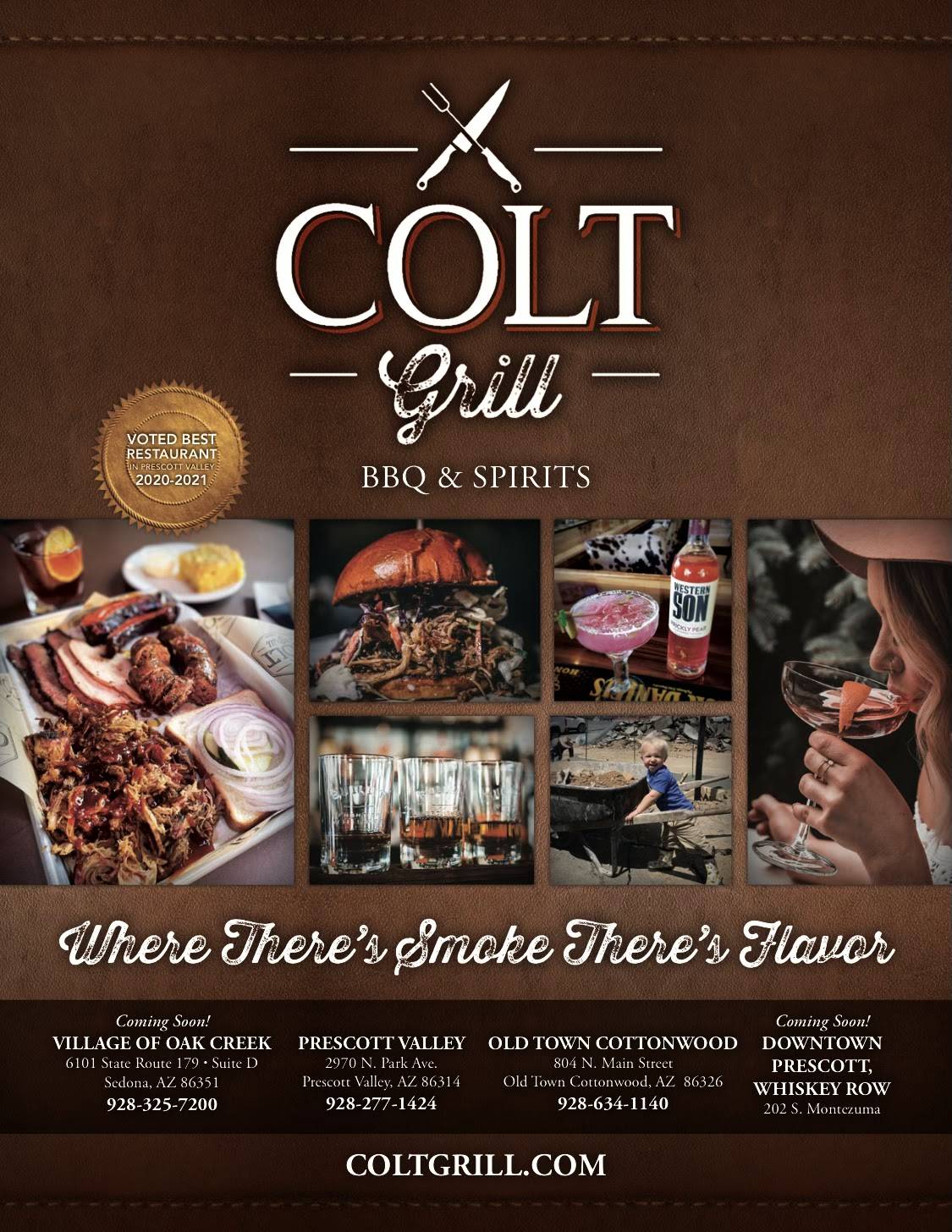 Menu at COLT Grill, BBQ & Spirits, Prescott Valley