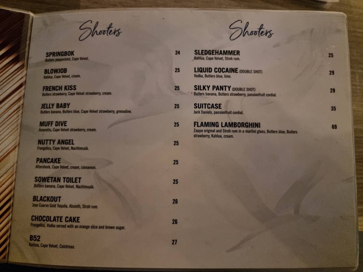 Menu at Summit Grill and Sky Bar Menlyn, Pretoria