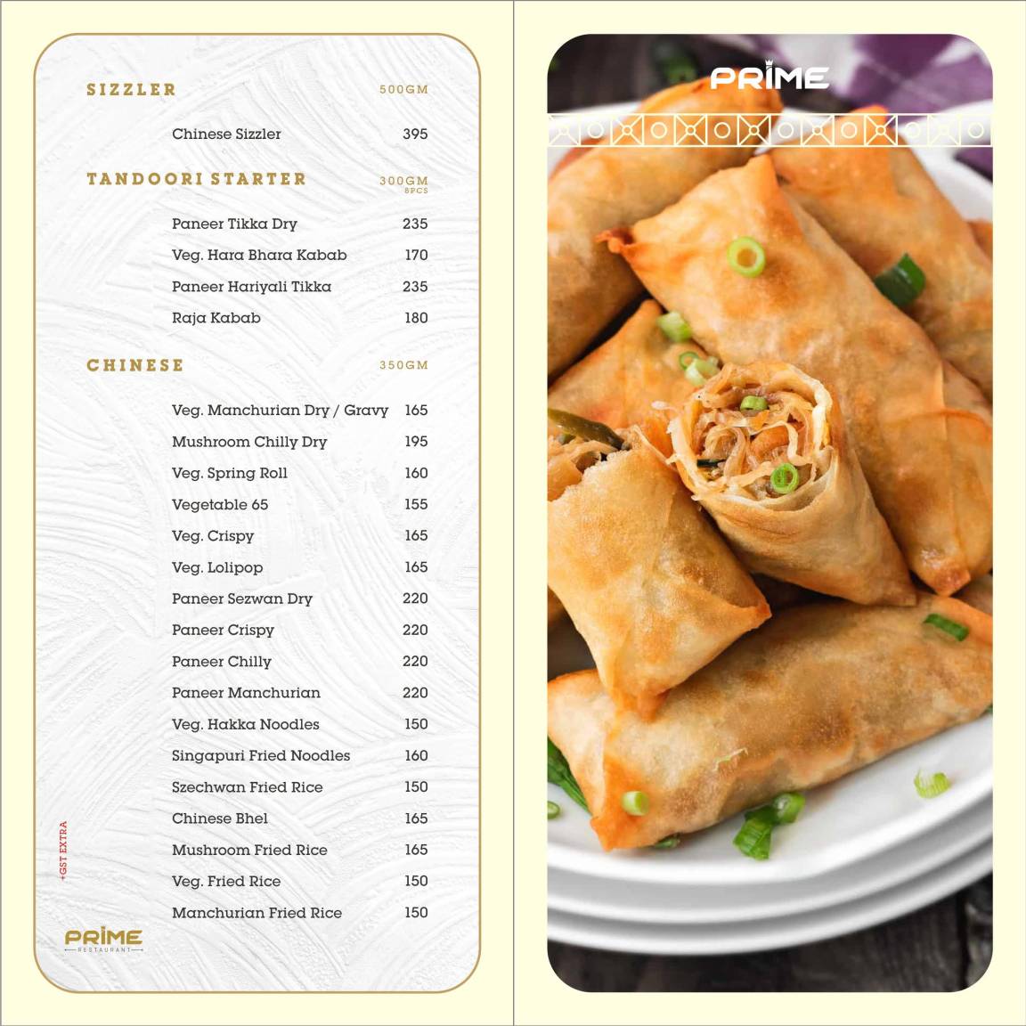 Menu at Prime Restaurant & Banquet, Surat, Uma Plaza