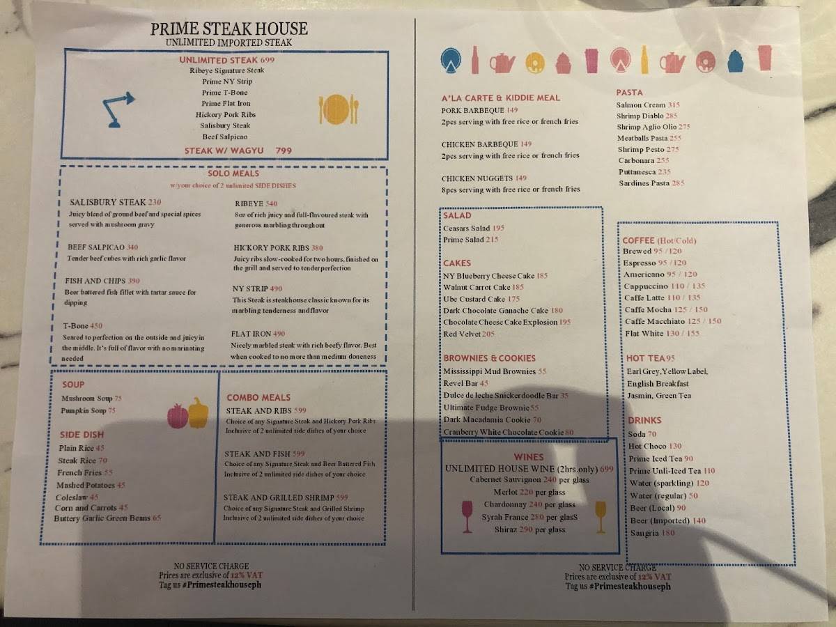 Menu at Prime Steak House - SM Pampanga restaurant, San Fernando
