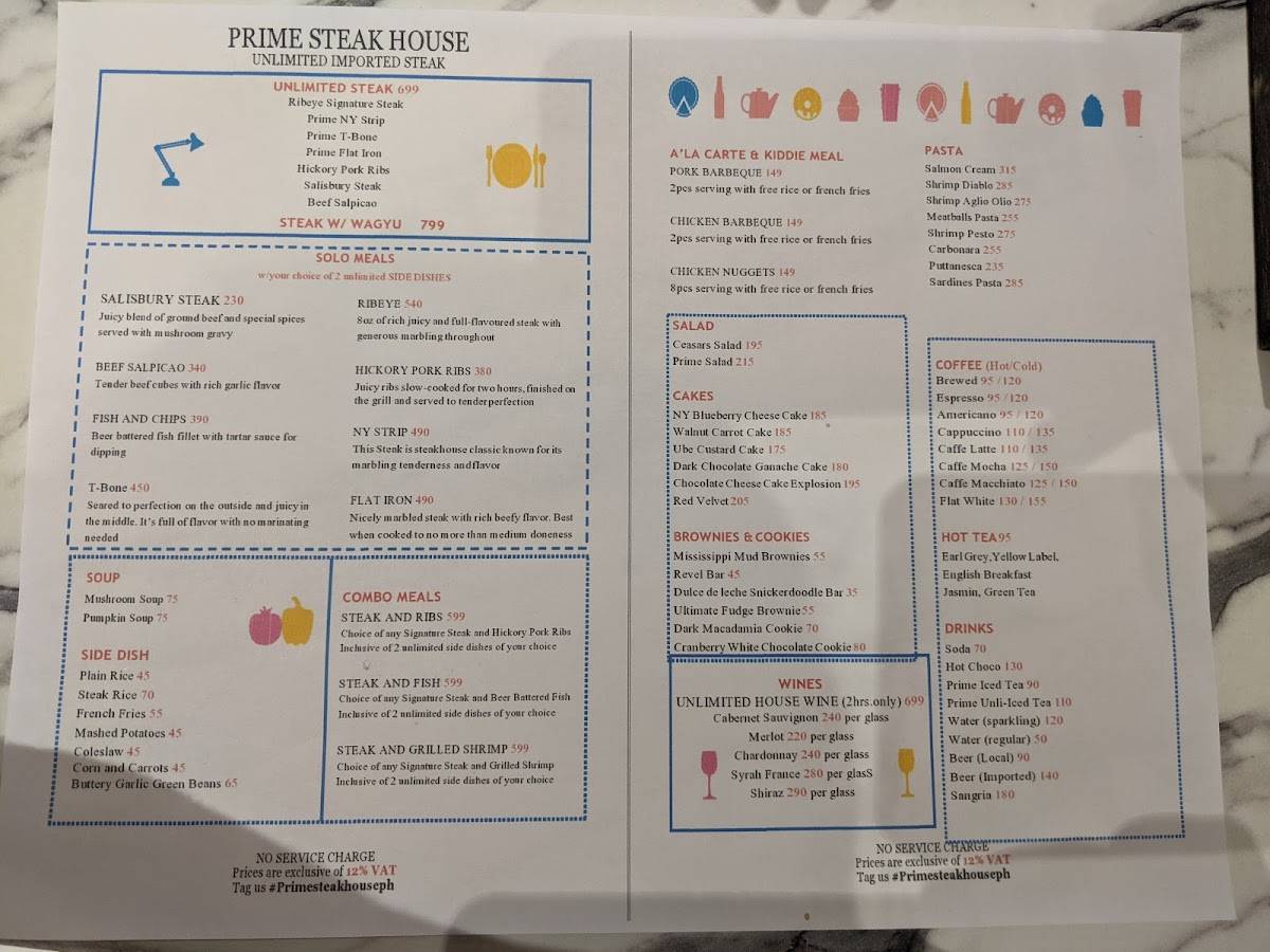 Menu at Prime Steak House - SM Pampanga restaurant, San Fernando