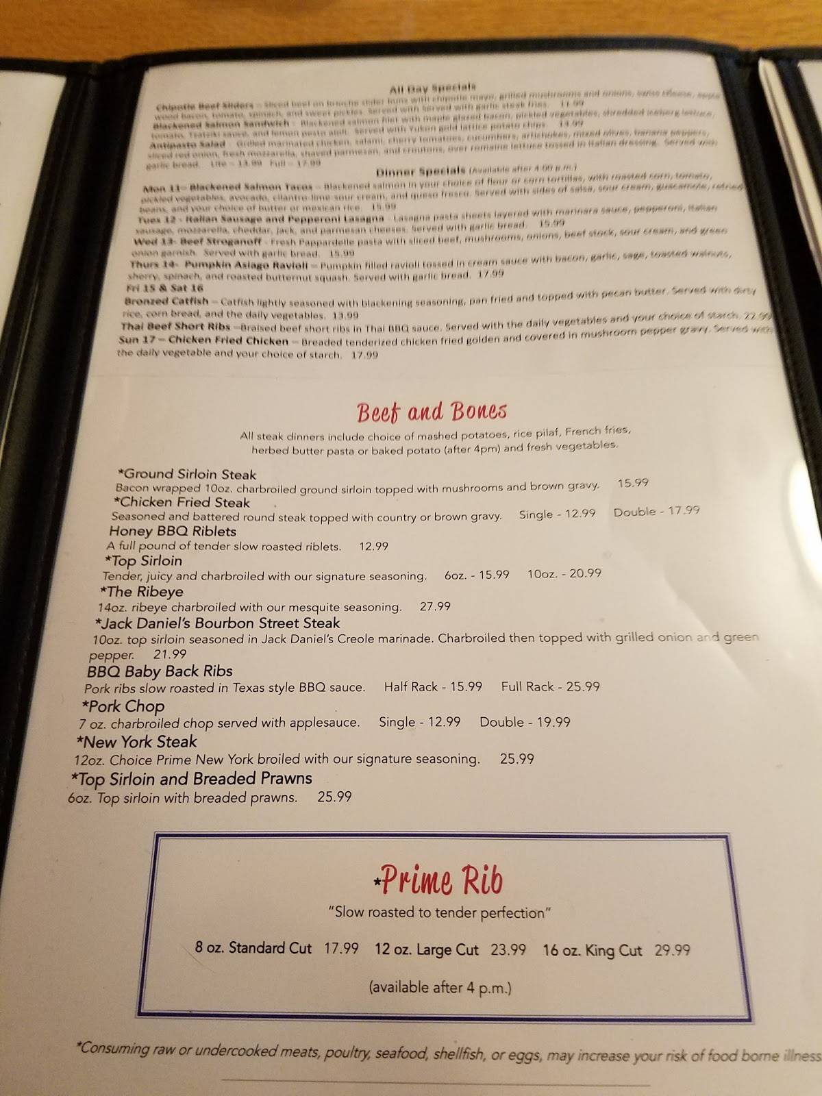 Menu at Prime Time Restaurant & Sports Bar, Forest Grove