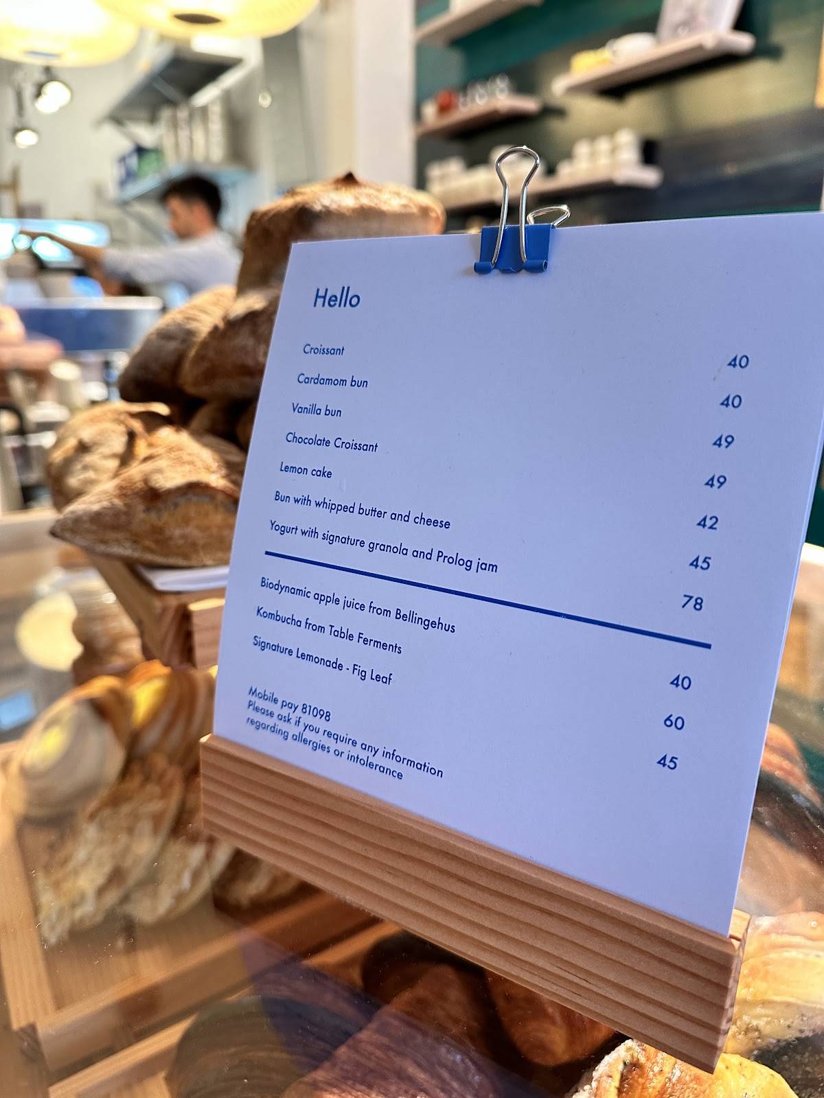 Menu at Prolog Coffee Bar Meatpacking District, Copenhagen