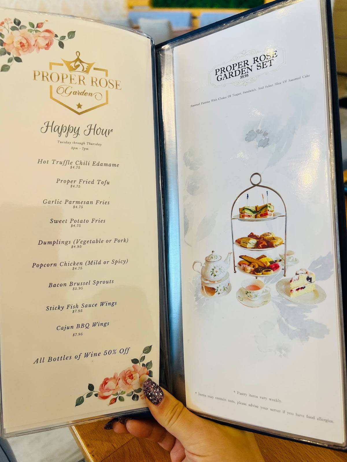 Menu at Proper Rose Garden cafe, Katy