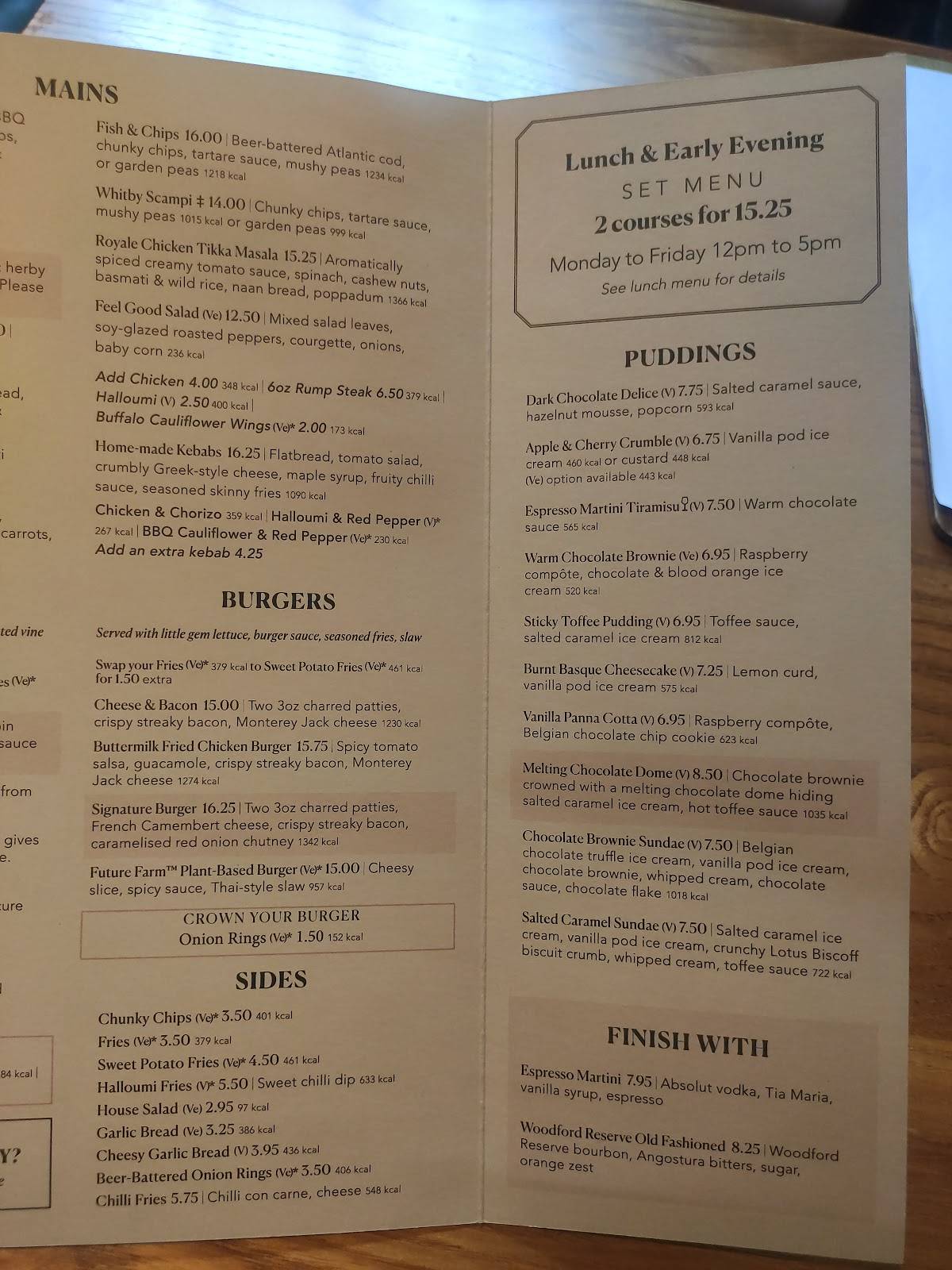Menu at Altisidora pub & bar, Bishop Burton, Bishop Burton