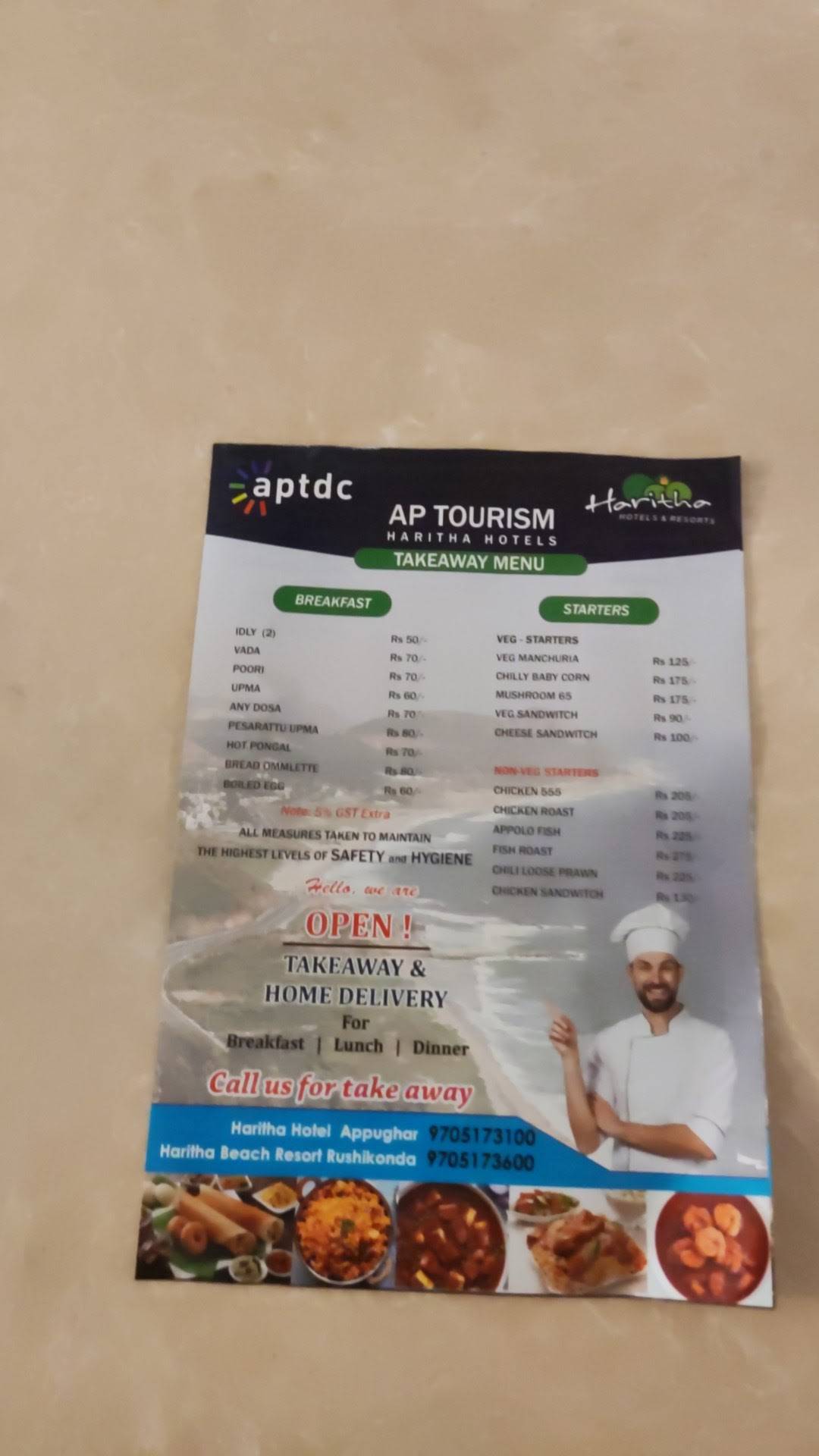 Menu at Amrutha Bar, Visakhapatnam