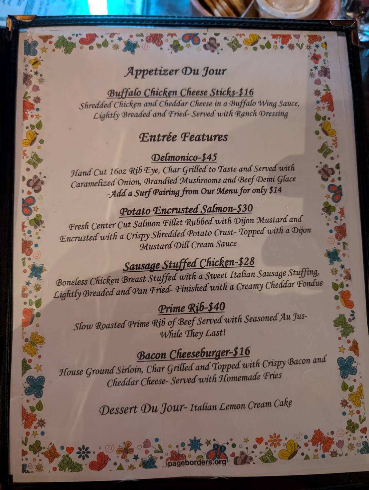 Menu at Anvil Inn Restaurant, Fort Edward