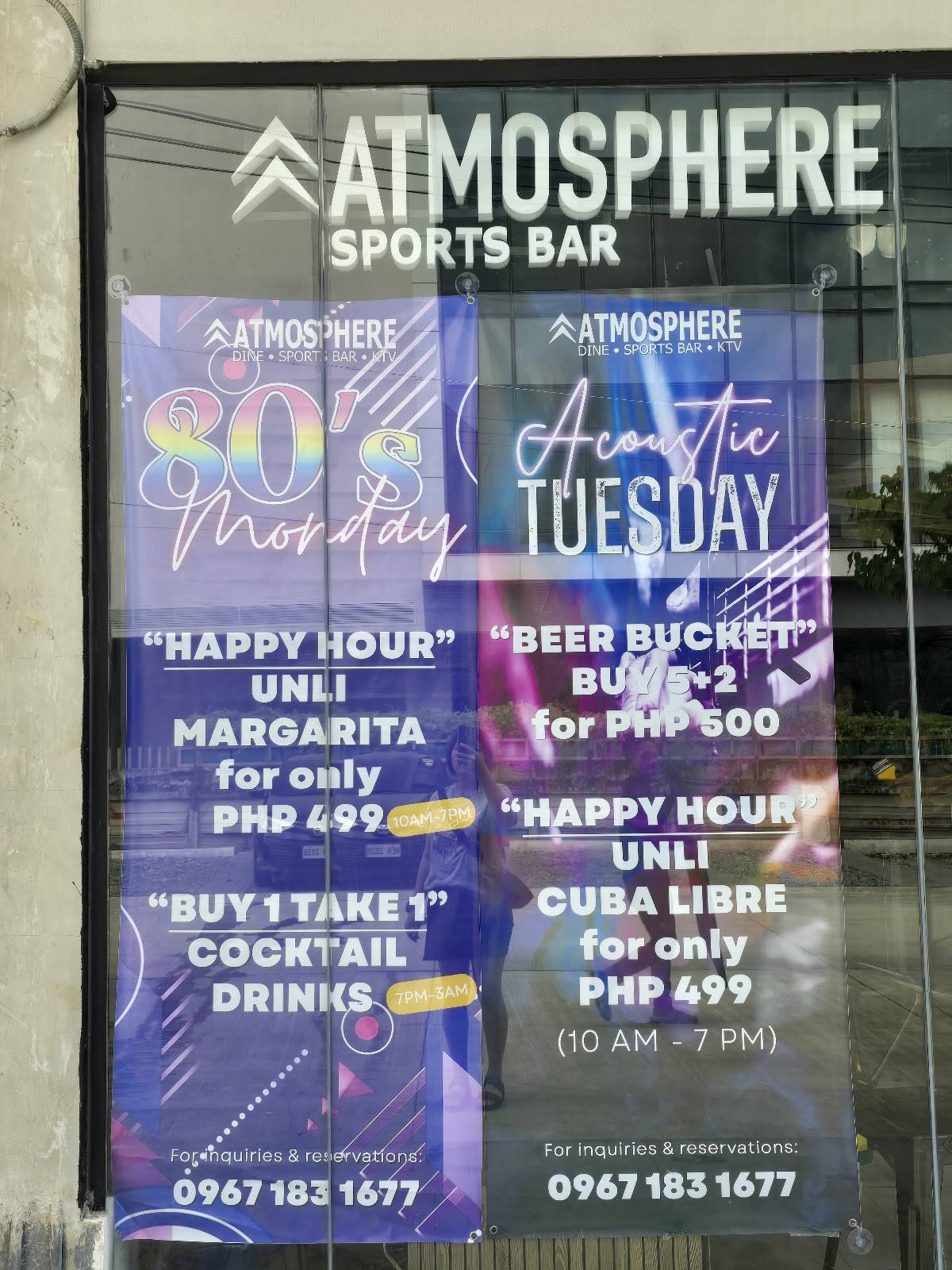 Menu at Atmosphere Dine. SportsBar. KTV, Cebu City