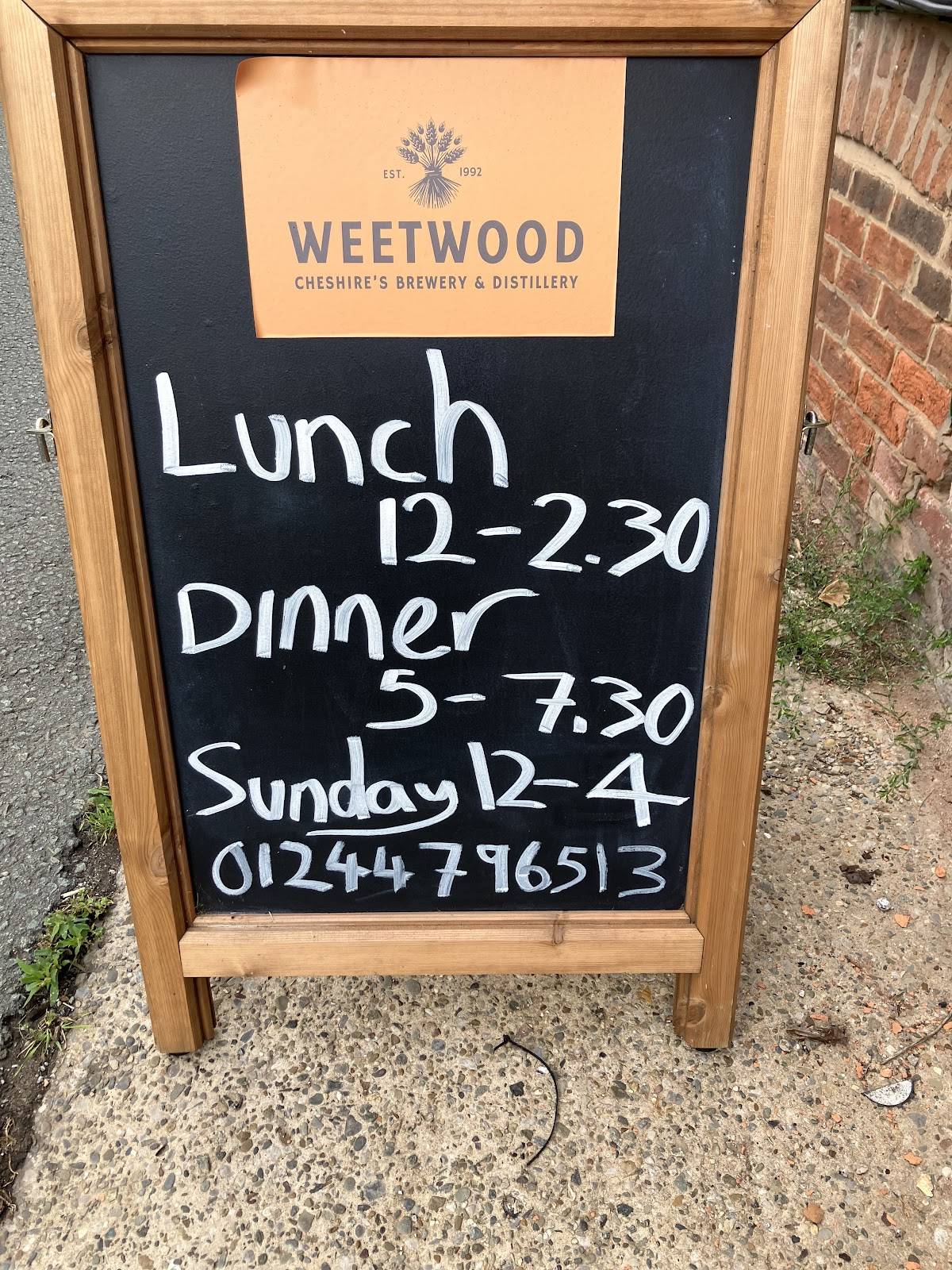 Menu at Bunbury Arms pub & bar, Chester